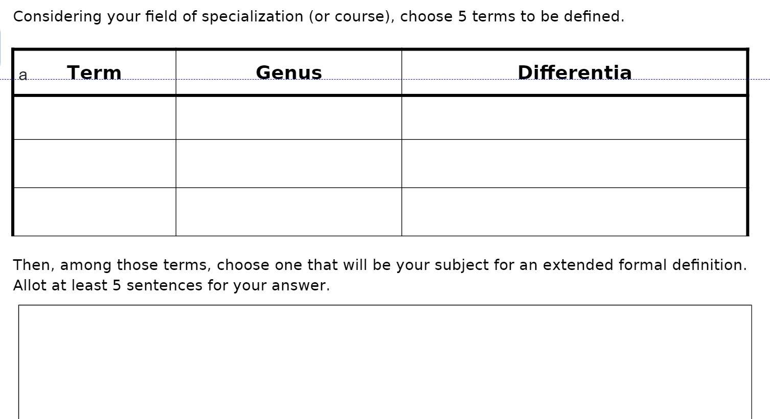 Solved Considering your field of specialization (or course), | Chegg.com