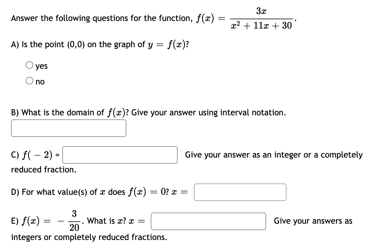 Solved Answer the following questions for the function, f(x) | Chegg.com