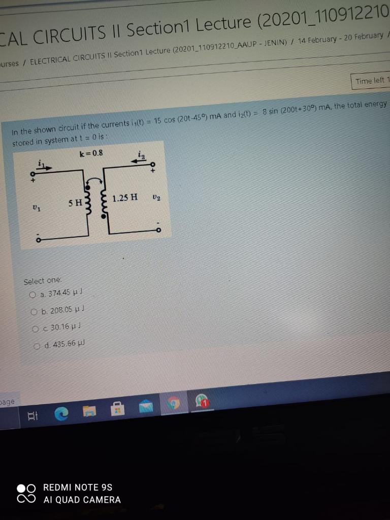 Solved CAL CIRCUITS II Section1 Lecture (20201_110912210 | Chegg.com