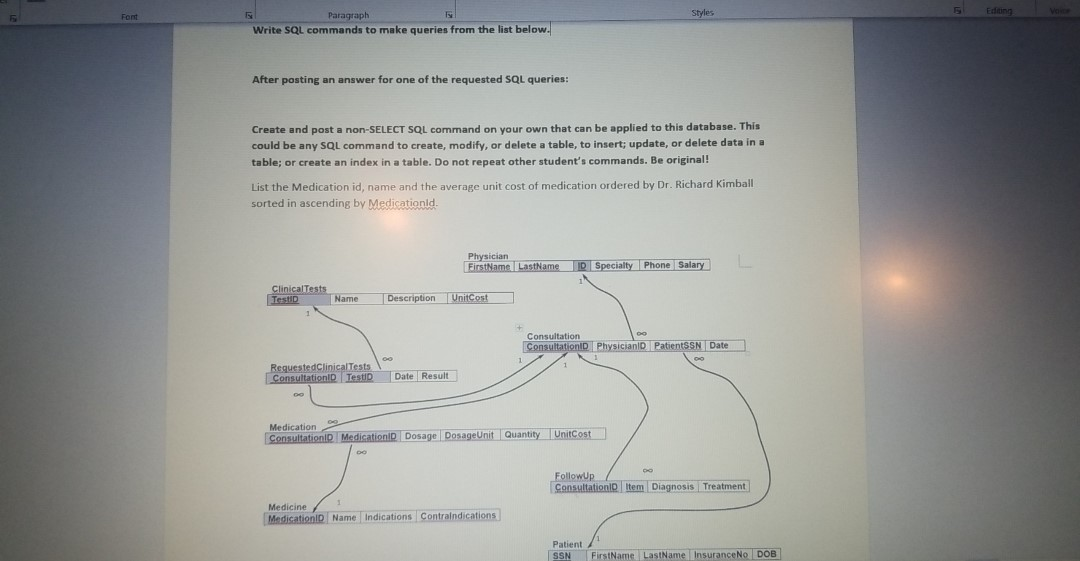 Solved Styles Paragraph Font Write SQL commands to make | Chegg.com