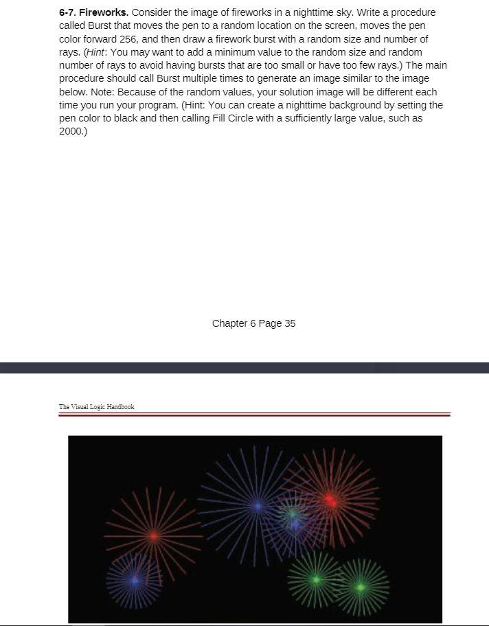 Solved 6-7. Fireworks. Consider the image of fireworks in a | Chegg.com