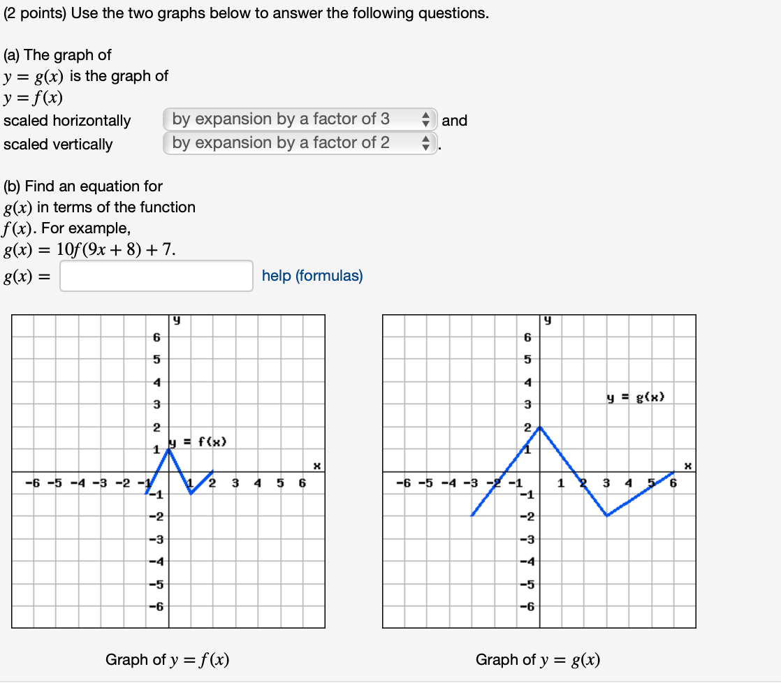 Solved (2 points) Use the two graphs below to answer the | Chegg.com