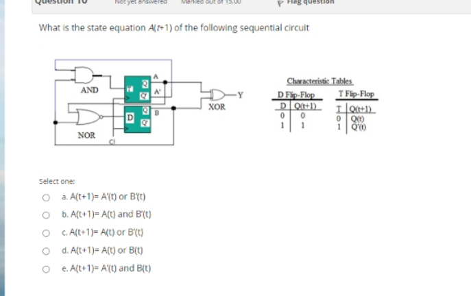 Solved Not yet answered What is the state equation Alt+1) of | Chegg.com
