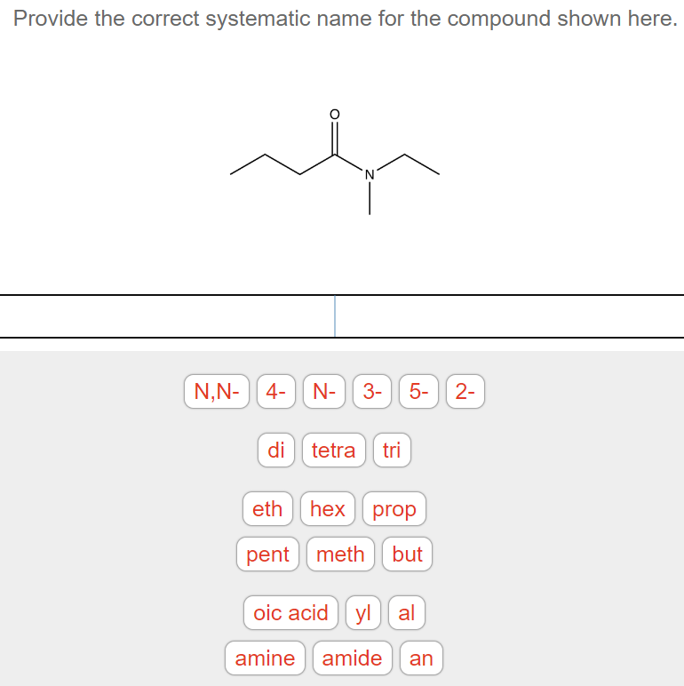 Solved Provide the correct common name for the compound | Chegg.com