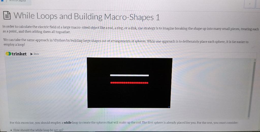 While Loops and Building Macro-Shapes 1 In order to | Chegg.com