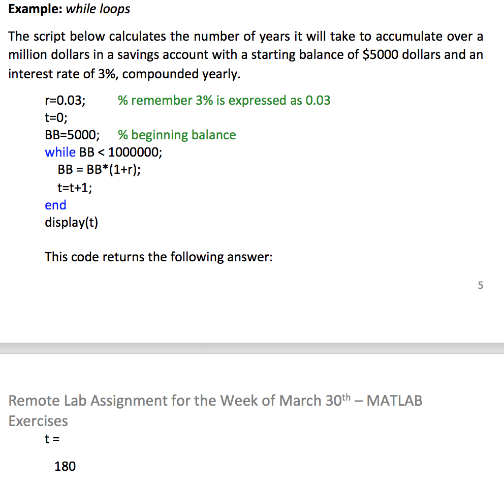 Solved Example While Loops The Script Below Calculates The 2510