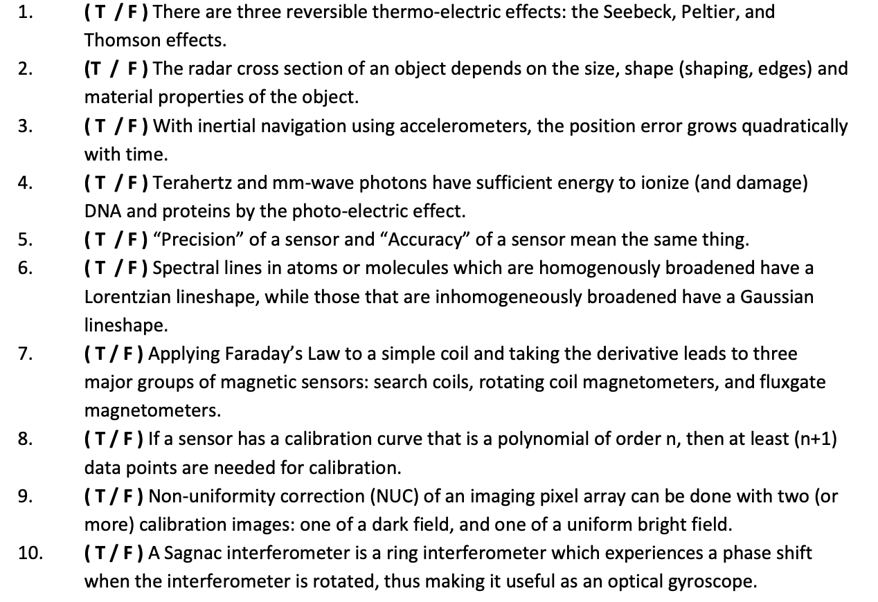 Solved 1. ( T / F ) There are three reversible | Chegg.com