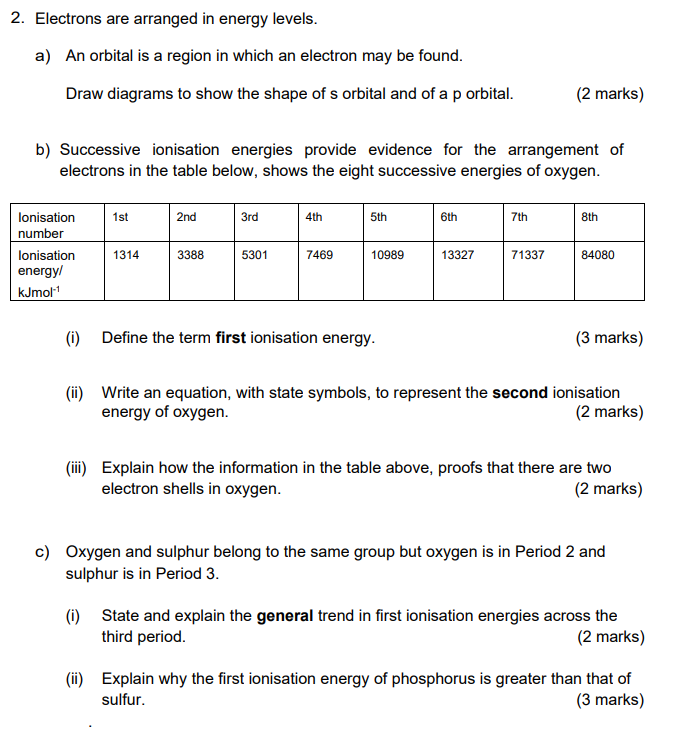 Solved 2. Electrons are arranged in energy levels. a) An | Chegg.com