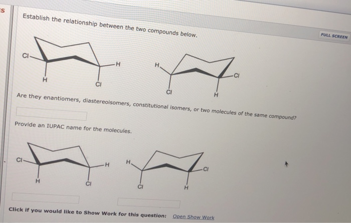 Solved Establish the relationship between the two compounds | Chegg.com