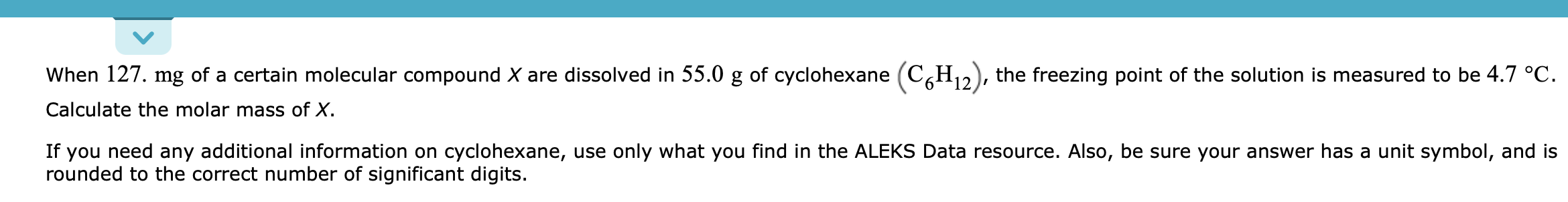Solved When 127. mg of a certain molecular compound X are | Chegg.com
