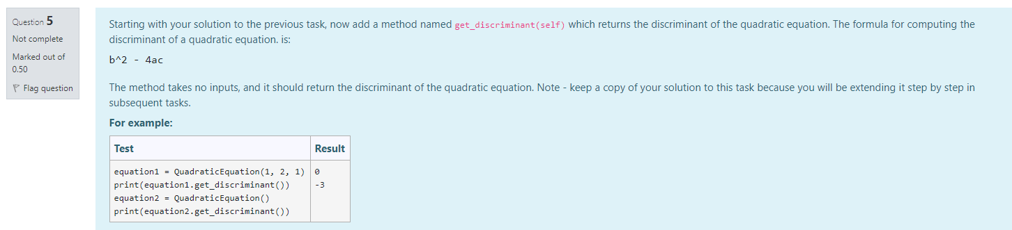 Solved Define a class named QuadraticEquation to represent a | Chegg.com