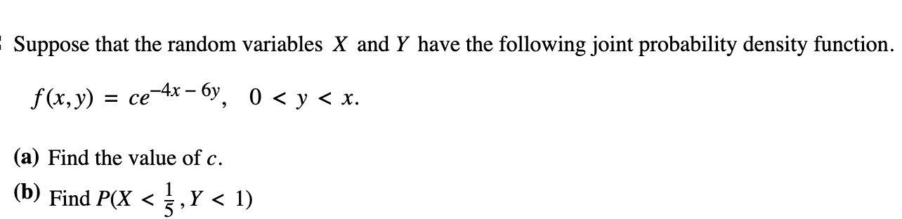 Solved Suppose that the random variables X and Y have the | Chegg.com