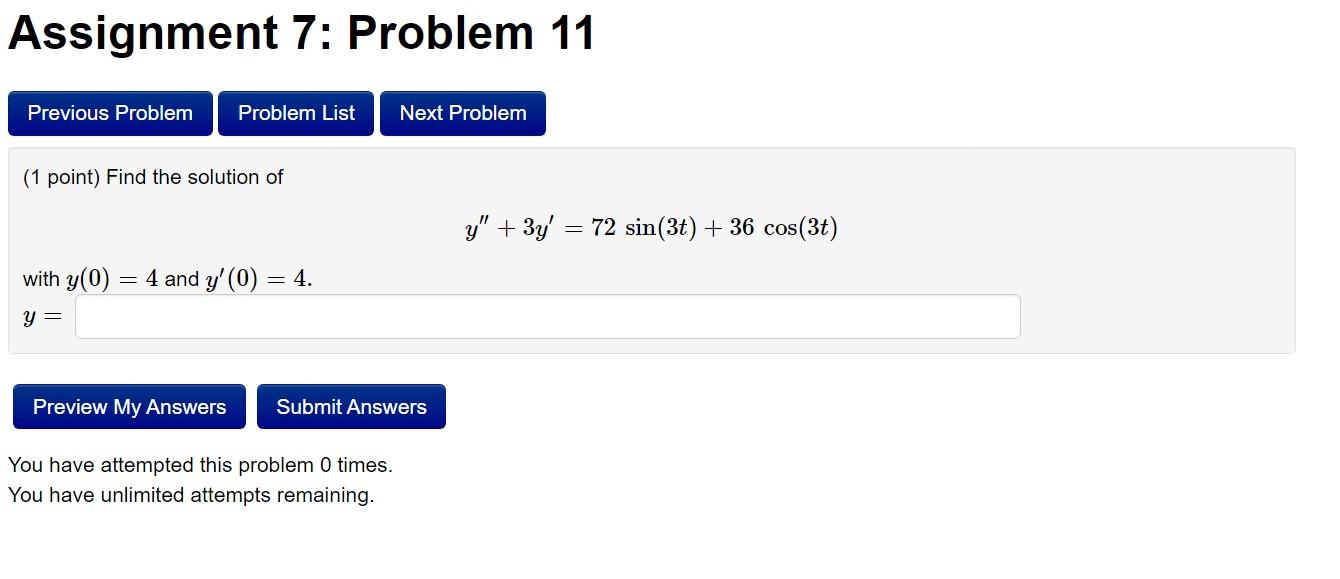 Solved Assignment 7: Problem 11 Previous Problem Problem | Chegg.com Solved Assignment 7: Problem 11 Previous Problem Problem | Chegg.com