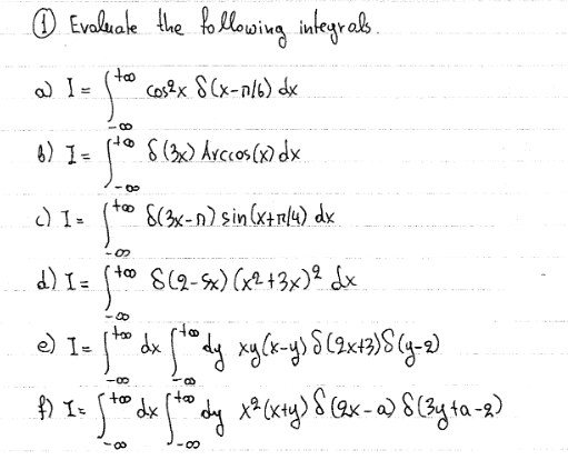 Solved (1) Evaluate the following integrals. a) | Chegg.com