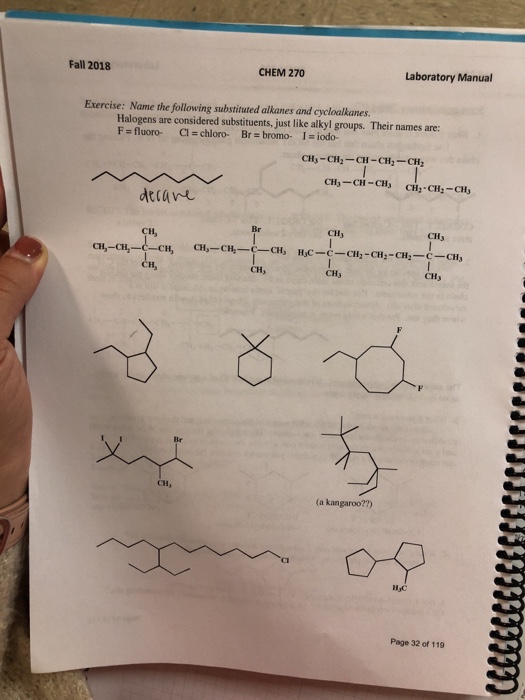 Solved Fall 2018 CHEM 270 Laboratory Manual Exercise: Name | Chegg.com