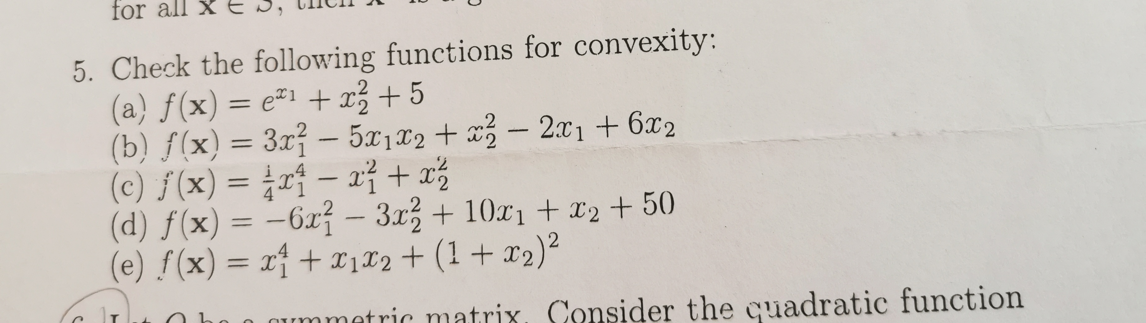 Solved 5. Check the following functions for convexity: (a) | Chegg.com