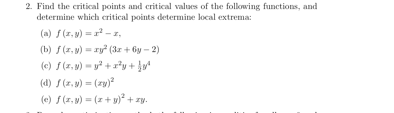 Solved 2. Find the critical points and critical values of | Chegg.com