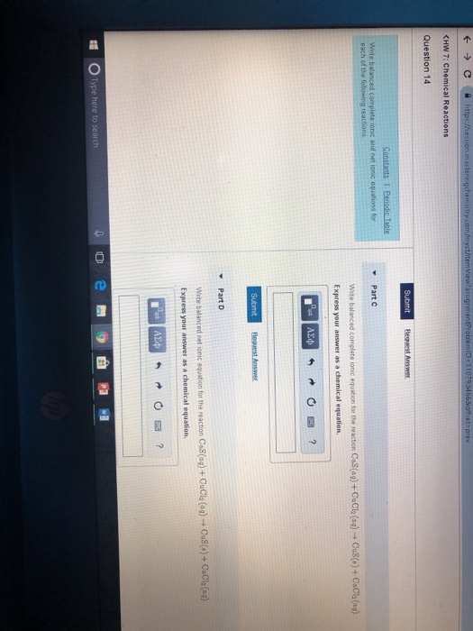 Solved - Part A Classify the following unbalanced chemical | Chegg.com