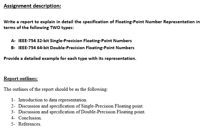 Solved Assignment description: Write a report to explain in | Chegg.com