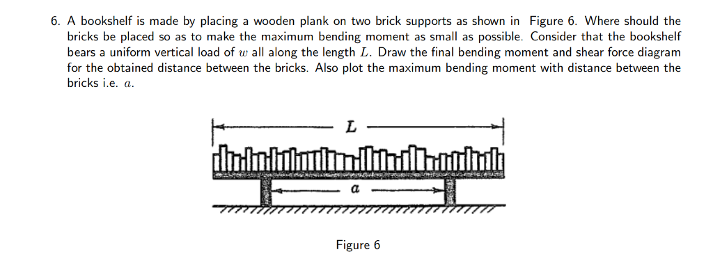 Solved 6. A bookshelf is made by placing a wooden plank on | Chegg.com