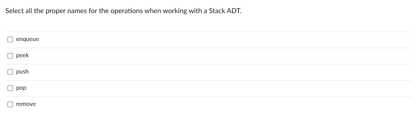 Solved Select all the proper names for the operations when | Chegg.com