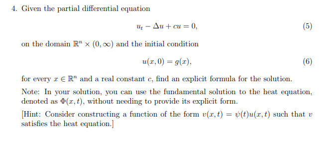 Solved 4. Given the partial differential equation | Chegg.com