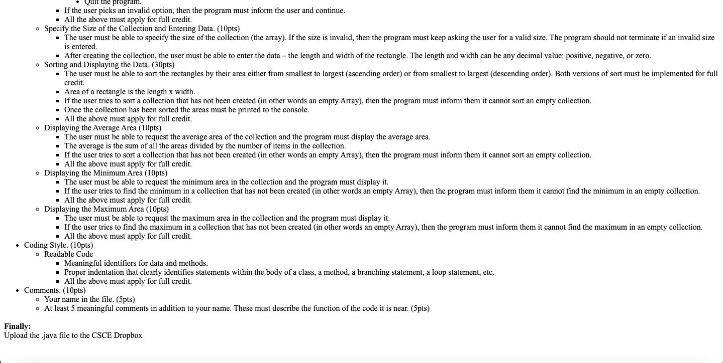 Solved Write a program where the user creates and sorts a | Chegg.com