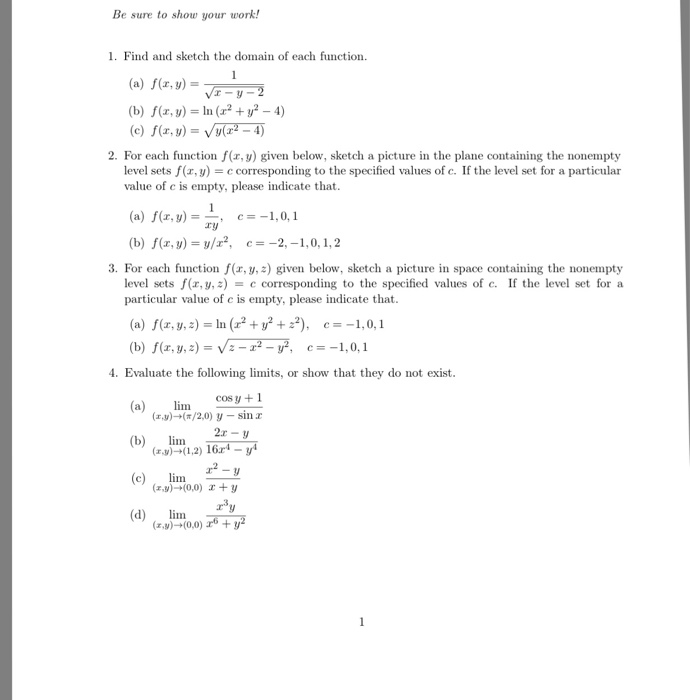 Solved Find And Sketch The Domain Of Each Function A