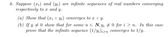 Solved 6. Suppose (Pi) and (yi) are infinite sequences of | Chegg.com