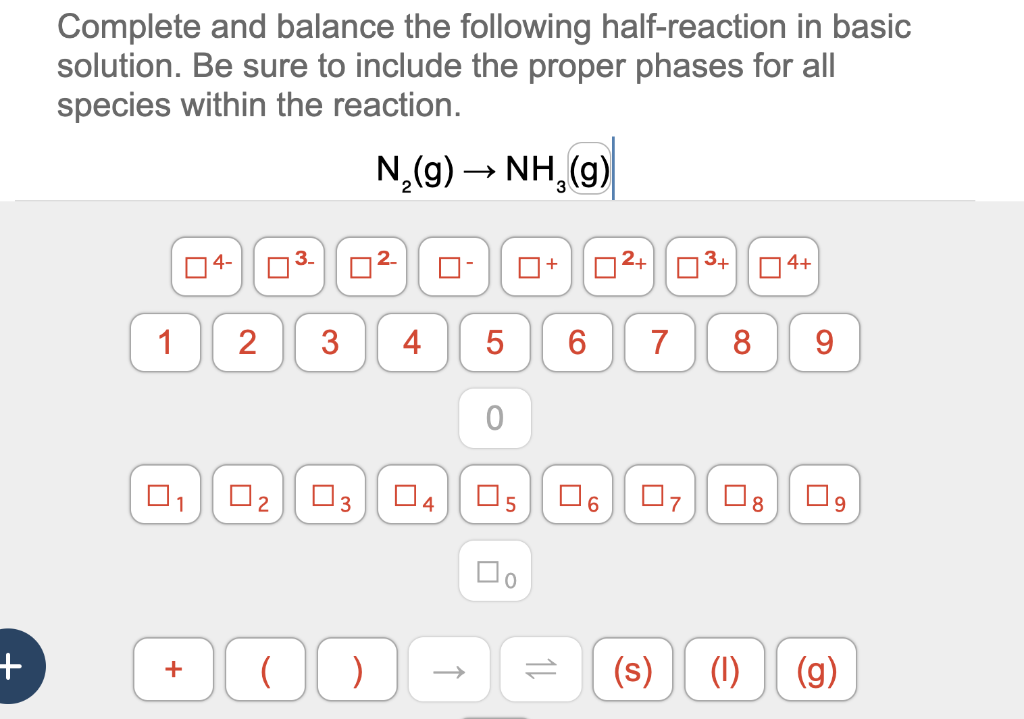 Solved Complete And Balance The Following Half Reaction In