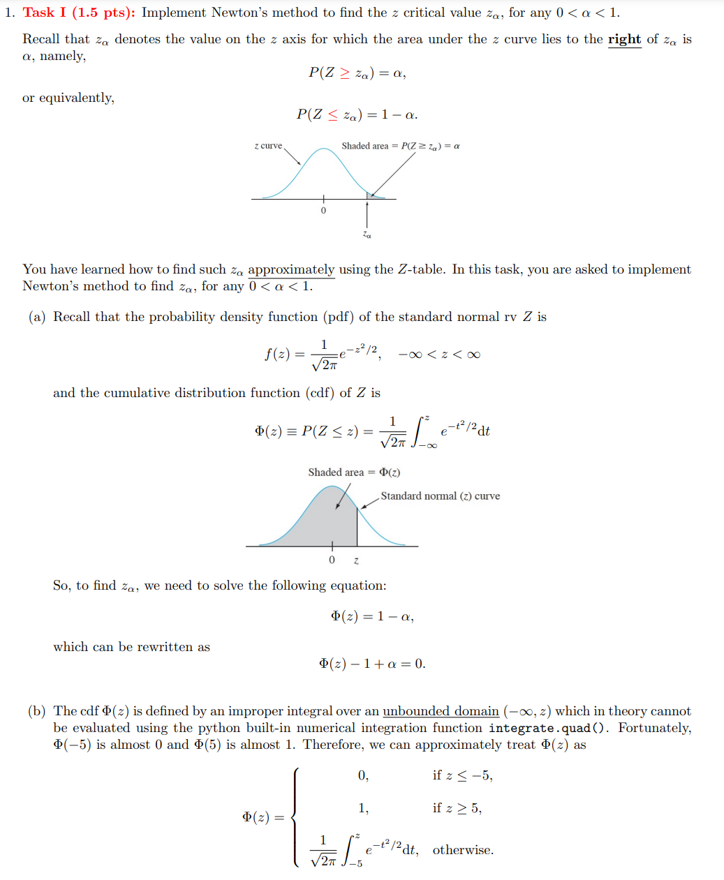 Task I (1.5 pts): Implement Newton's method to find | Chegg.com