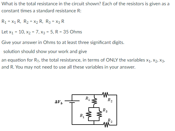 Solved What is the total resistance in the circuit shown? | Chegg.com