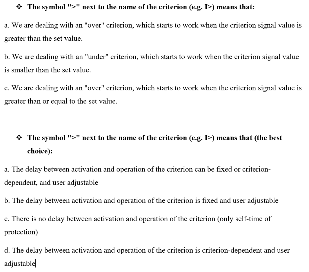 * The symbol ">" next to the name of the criterion | Chegg.com