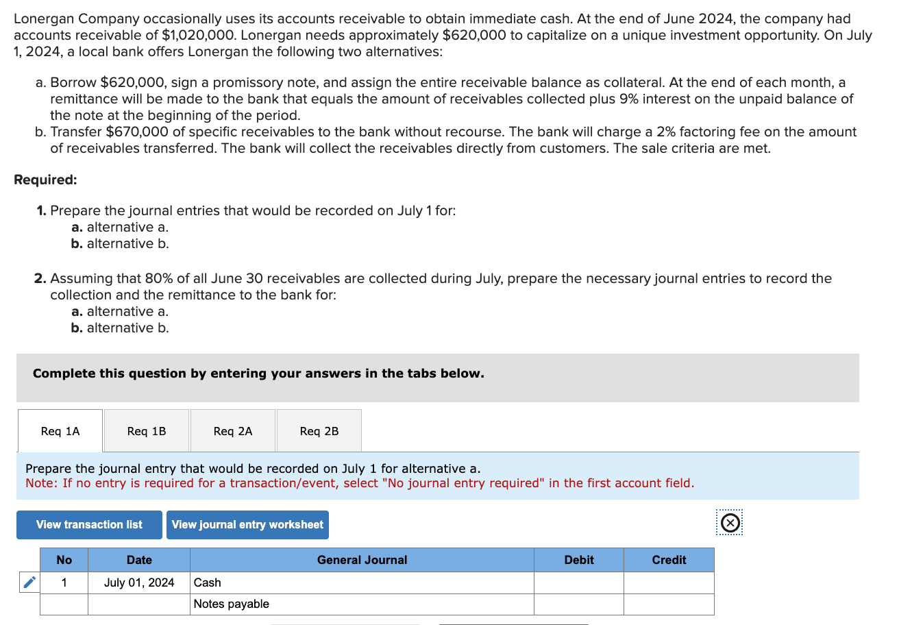 Solved Lonergan Company occasionally uses its accounts | Chegg.com
