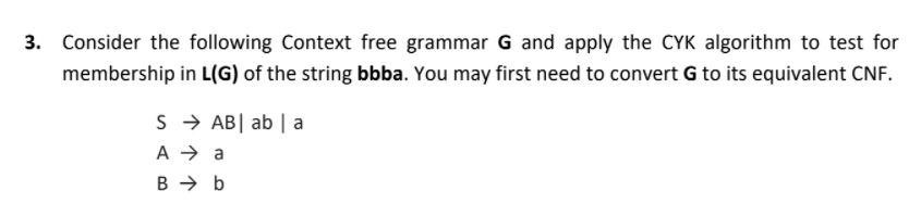 Solved 3. Consider the following Context free grammar G and | Chegg.com