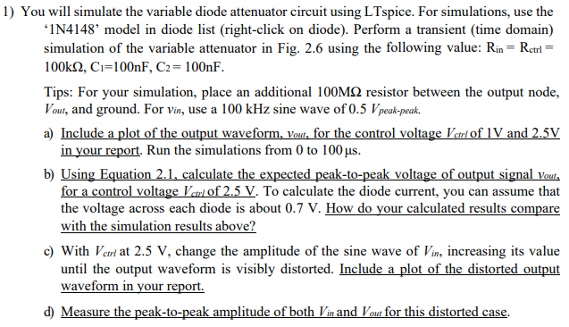 Application: A Voltage-Controlled Variable Attenuator | Chegg.com