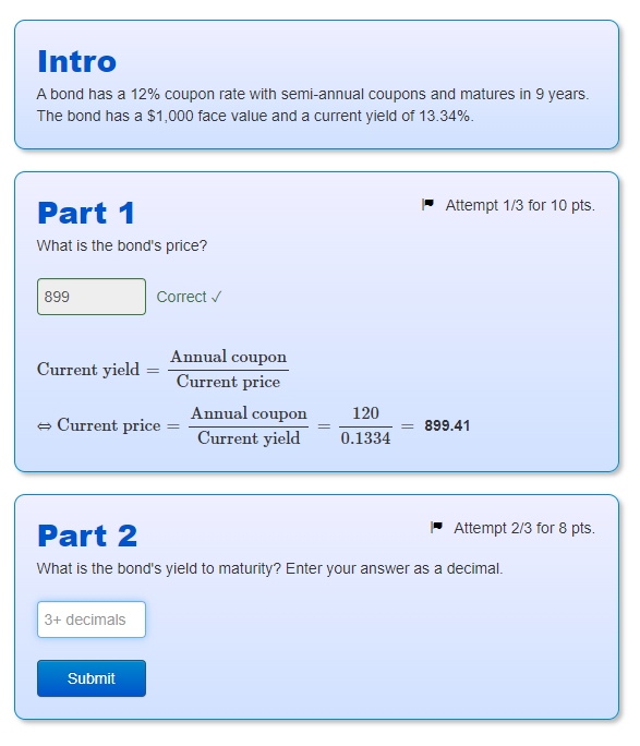 Solved What is the bond's yield to maturity? Enter your | Chegg.com