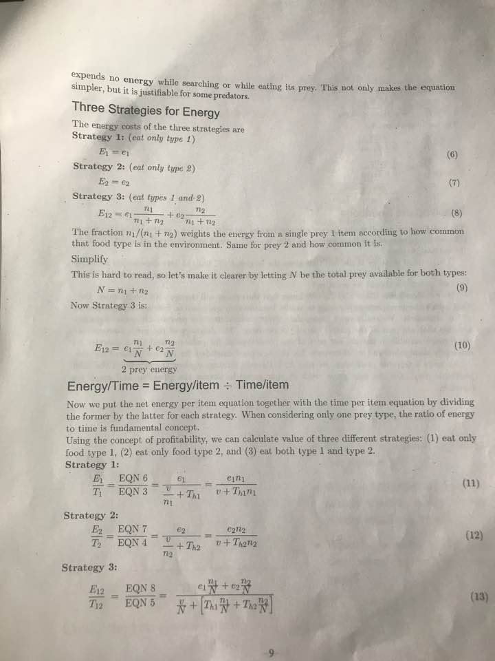 Optimally Foraging Predators After foraging on beads, | Chegg.com