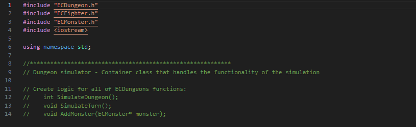 Solved I am writing a dungeon simulation in c++ which uses | Chegg.com