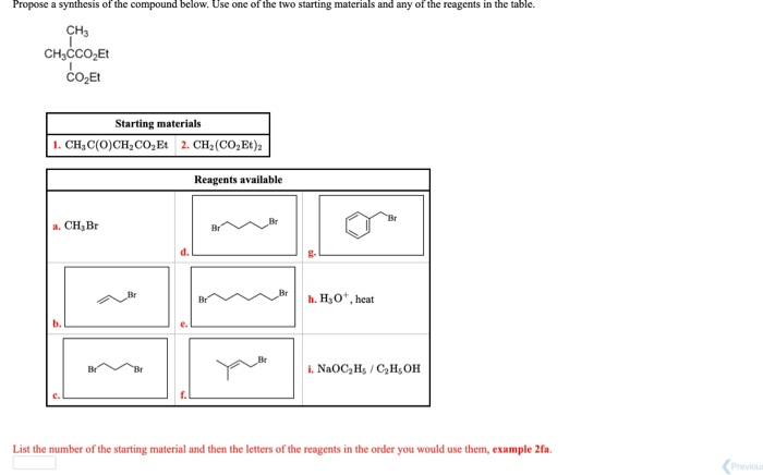 Solved Propose a synthesis of the compound below. Use one of | Chegg.com