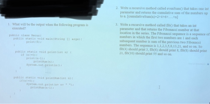 Solved 2 Write A Recursive Method Called Evensumo That