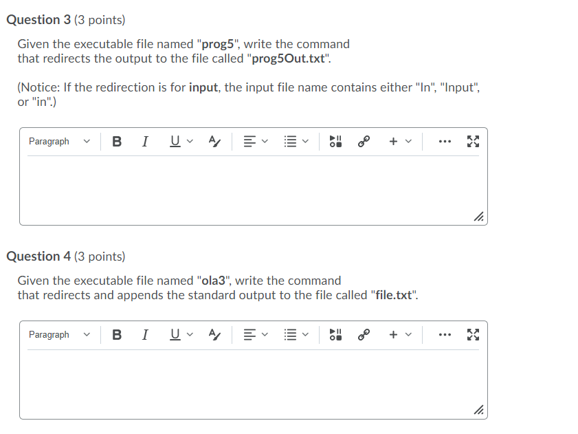 Solved Question 3 (3 points) Given the executable file named | Chegg.com