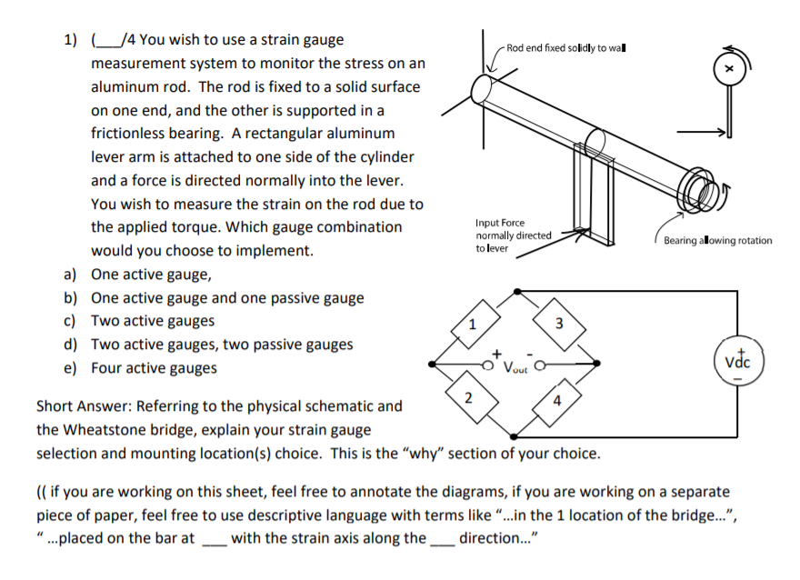 Solved You wish to use a strain gauge measurement system to | Chegg.com