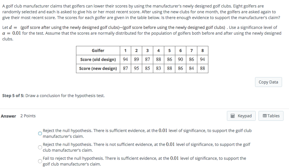 Solved A golf club manufacturer claims that golfers can | Chegg.com