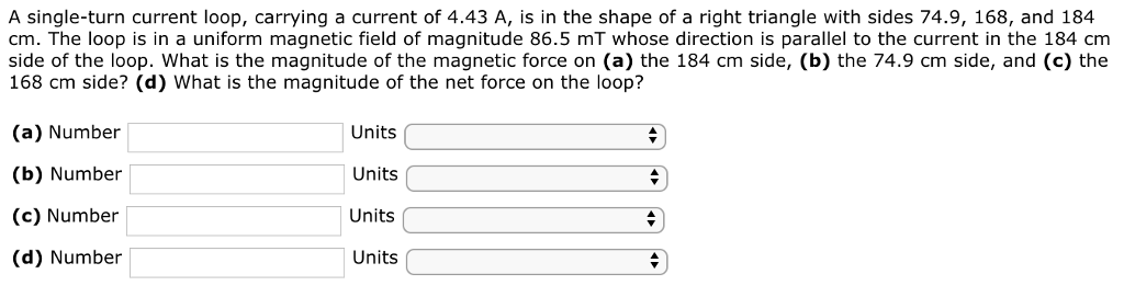 Solved A single-turn current loop, carrying a current of | Chegg.com