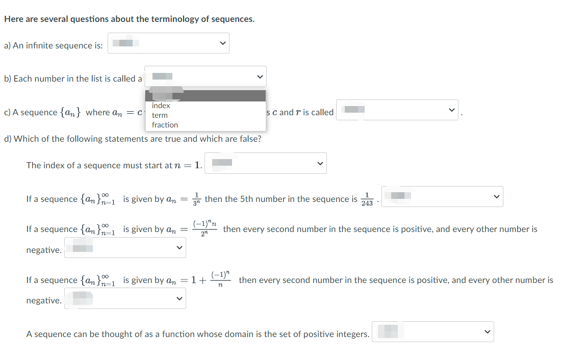 Solved Here are several questions about the terminology of | Chegg.com
