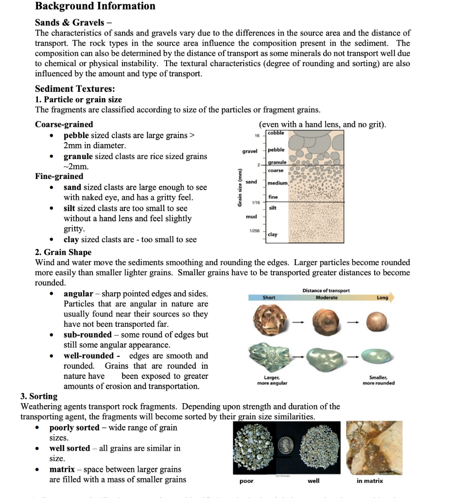 Solved . 16 gravel pebble 2 granule coarse sand . fine 1/16 | Chegg.com