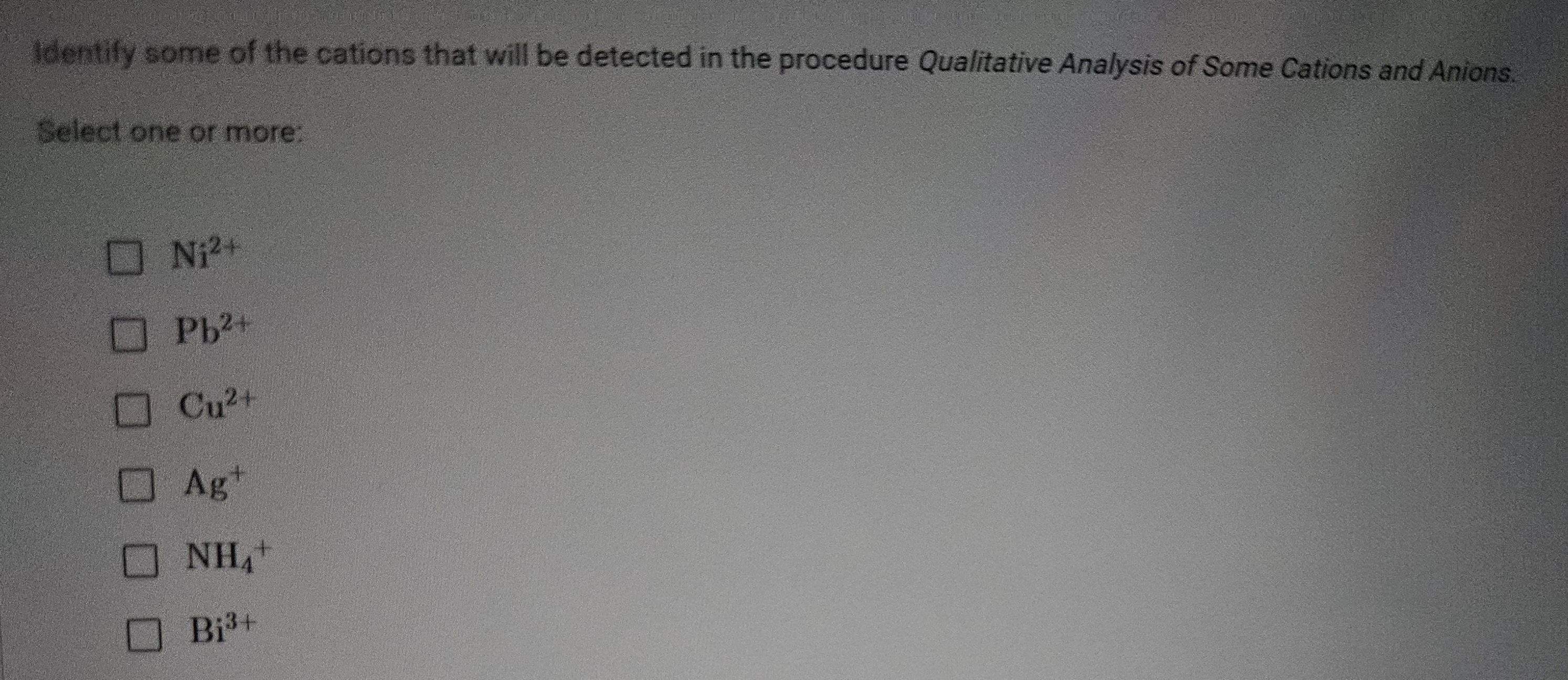 Solved Identify some of ﻿the cations that will be ﻿detected | Chegg.com