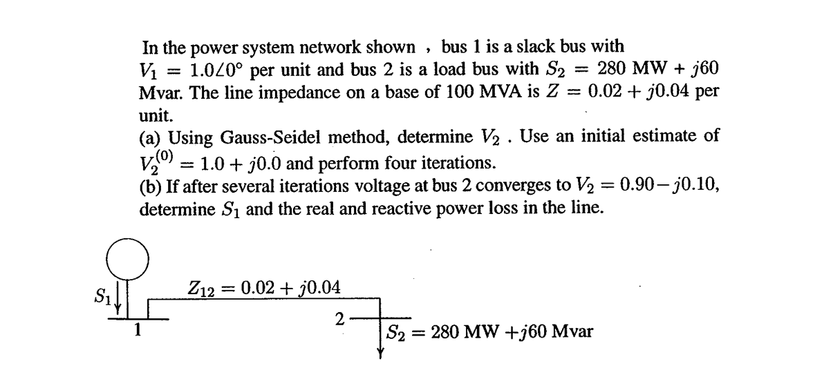 Solved In the power system network shown , bus 1 is a slack | Chegg.com