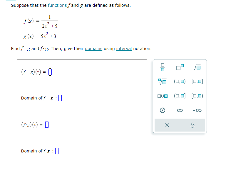 Solved Suppose that the functions f and g are defined as | Chegg.com